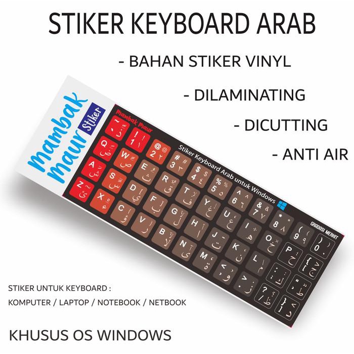 Jual STIKER KEYBOARD ARAB BAHAN VINYL,DICUTTING, DILAMINATING - GRAD ...