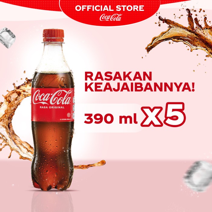 Jual Coca-Cola Original - Minuman Soda Rasa Kola - Botol 390ml - x5 Pcs ...