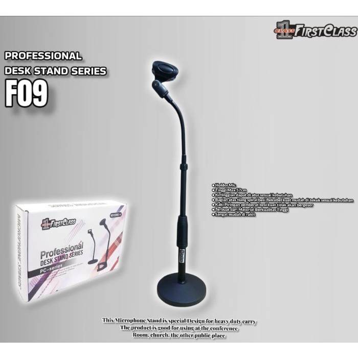Jual Stand Mic F09 FIRST CLASS F 09 BAHAN METAL Stand Mik meja SUPER ...