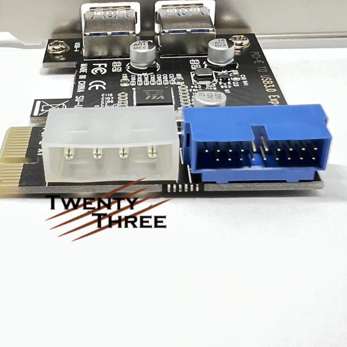 Jual Pcie Usb 3.0 2 Port With 20 Pin Header Front Panel Pci-E X1 Card ...