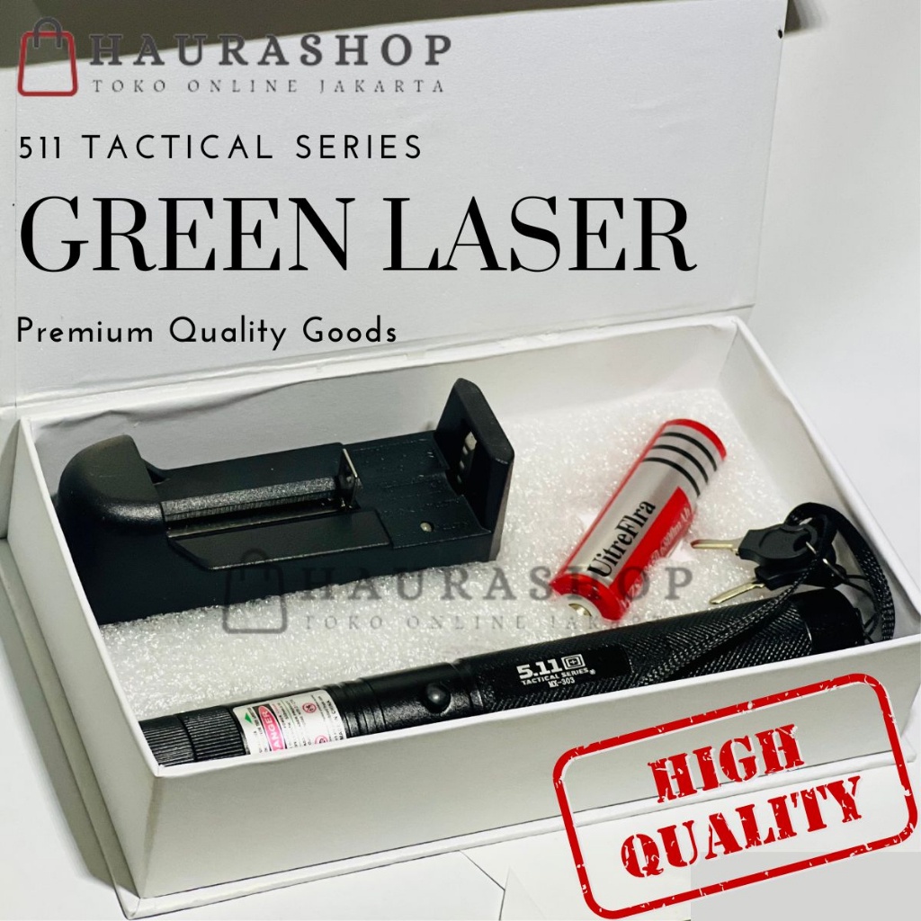 Jual Green Laser Pointer 303 511 J Jauh Hijau Hitam | Shopee Indonesia