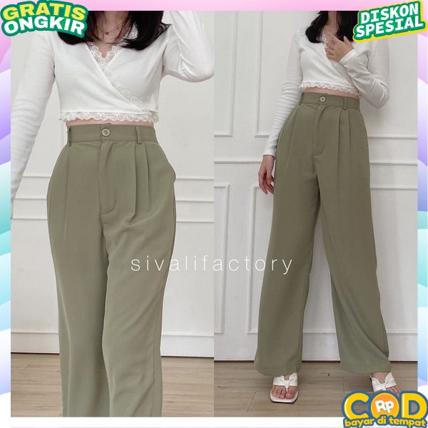 Jual Celanna Wanita Airflow Scuba Kekinian Kulot Knit Pants Kulot ...