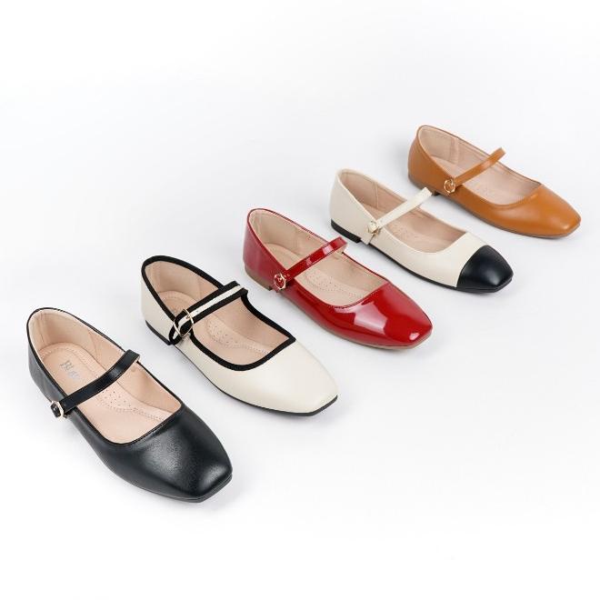 Jual BLNW 0101 ARIEL MARY JANE FLATS SHOES WANITA SEPATU HITAM BALET ...