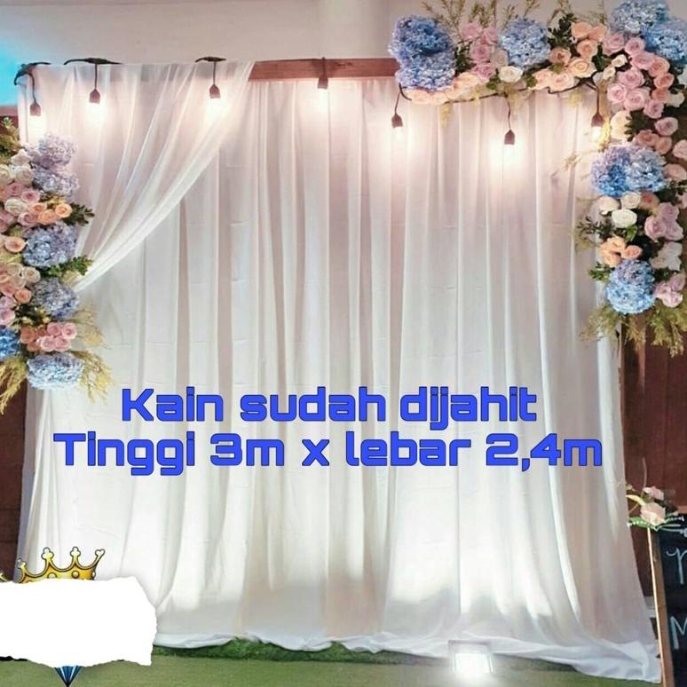 Jual Kain Dekorasi Backdrop Lamaran Wedding Sudah dijahit Ukuran T 3m X ...
