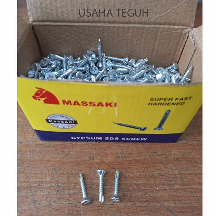 Jual Sekrup Gypsum SDS / SDS Drywall Screw Massaki 6x1 (isi 100pcs ...