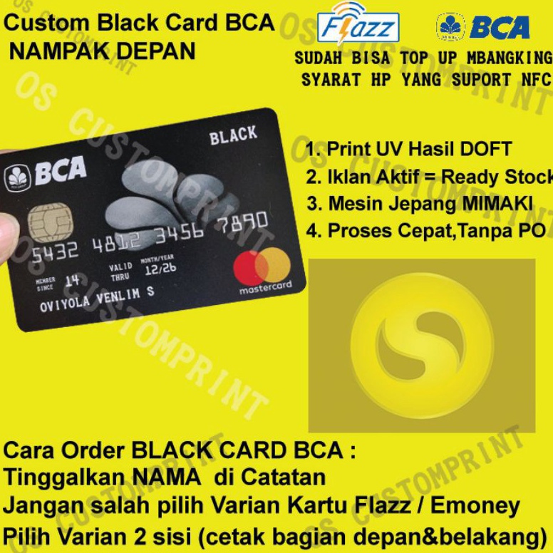 Jual 10.10 CUSTOM FLAZZ BCA GENERASI 2 NFC - BLACK CARD ...