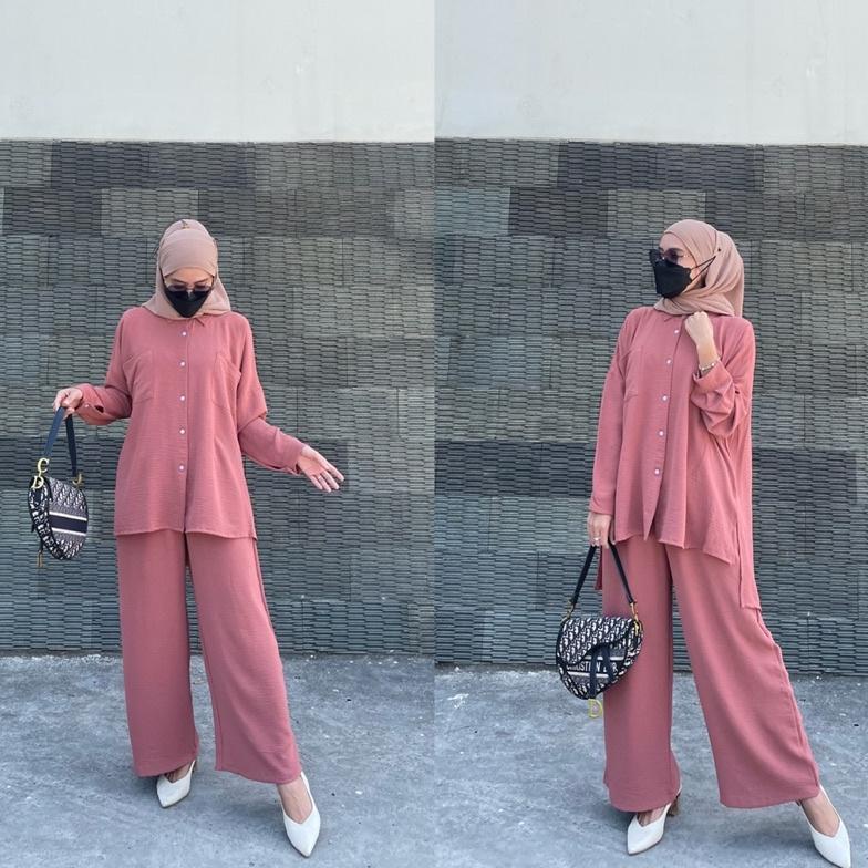 Jual Wanita Polos Satu Set Set Natali Crinkel Airflow Polos/One Set ...