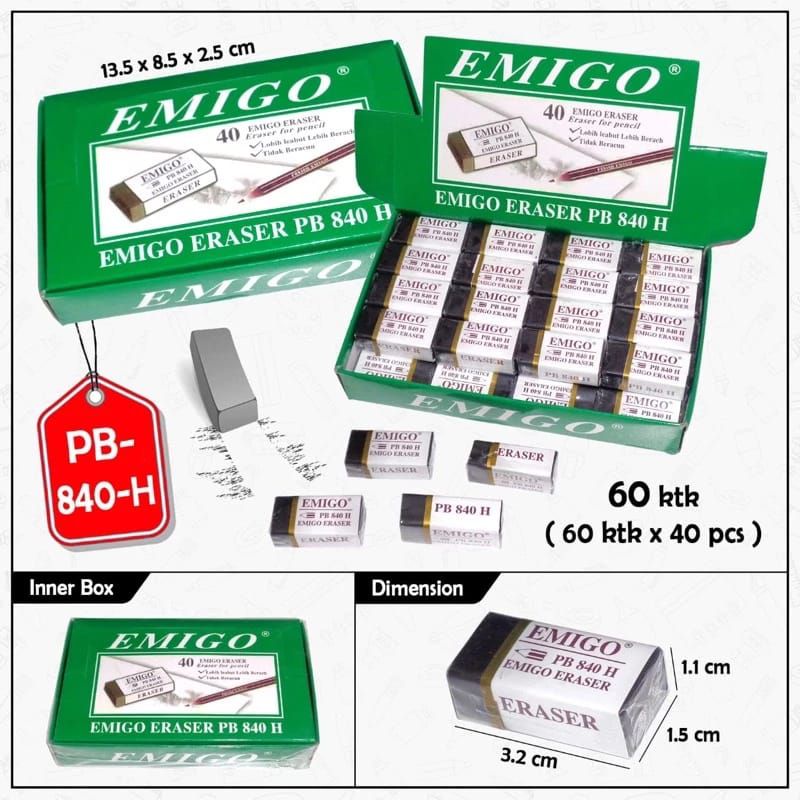 Jual Penghapus Hitam Emigo Satuan | Shopee Indonesia