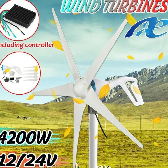 Jual Generator Turbin Angin Horizontal S3 12V / 24V 4200W 5 Bilah ...