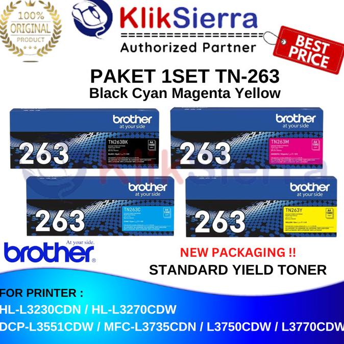 Jual BROTHER Toner 1SET TN-263 BKCMY | TN263BKCMY | TN263BK Original ...