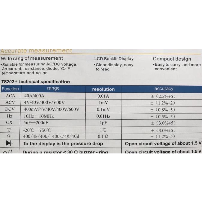 Jual Digital Clamp Multimeter / Tang Amper Ts-202+ / Tang Amper Digital ...