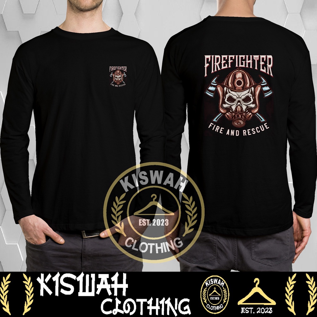 Jual Kaos Tshirt Fire Fighter Skull Pemadam Kebakaran DAMKAR Lengan ...