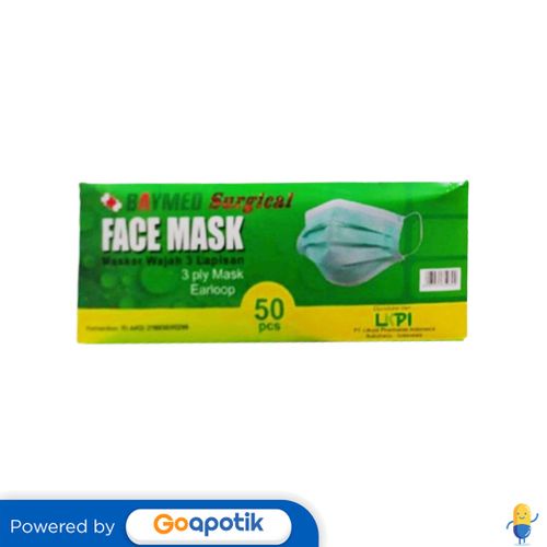 Jual BAYMED 3PLY SURGICAL FACE MASK EARLOOP HIJAU BOX 50 PCS | Shopee ...
