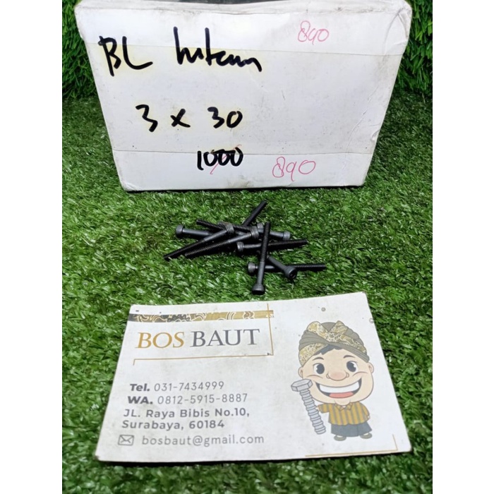 Jual Baut L Socket Head Baja 12.9 - M3X30 Hitam | Shopee Indonesia