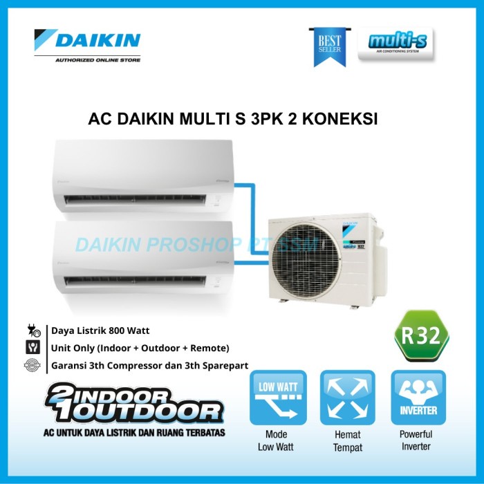 Jual AC Daikin Multi S 2 Koneksi Outdoor 3 PK Type MKC70 (Indoor 2PK+2PK) | Shopee Indonesia