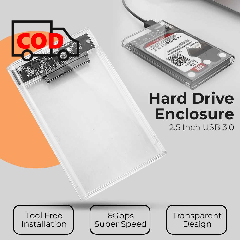 Jual Casing External Harddisk HDD SSD Enclosue Transparent 2.5 Inch USB ...