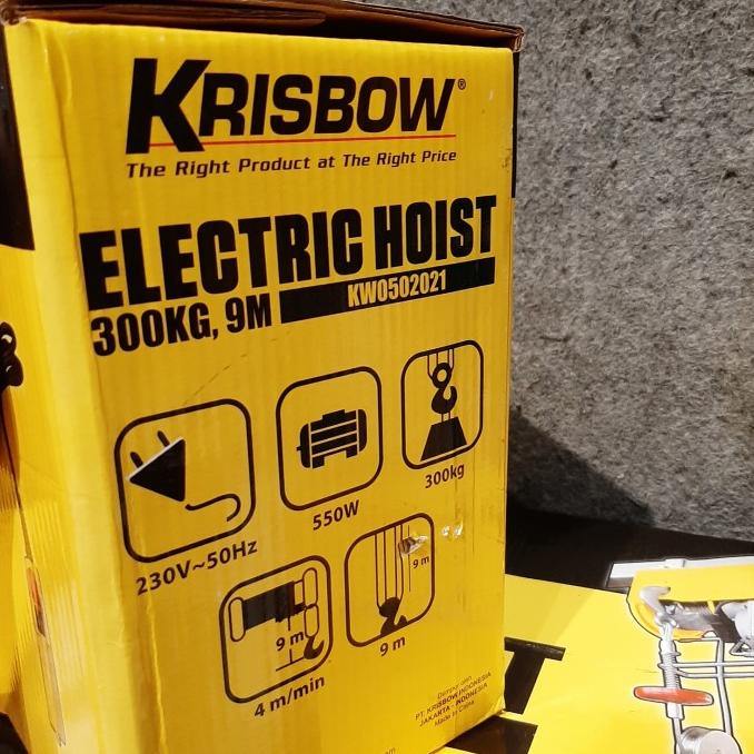 Jual Krisbow Electric Hoist Reel Double Hook 300Kg 9M/Katrol 300Kg 9M ...