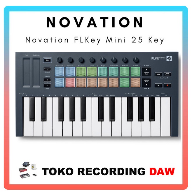 Jual New Ori Novation Flkey Mini 25 Key Fl Studio Midi Controller Mini ...