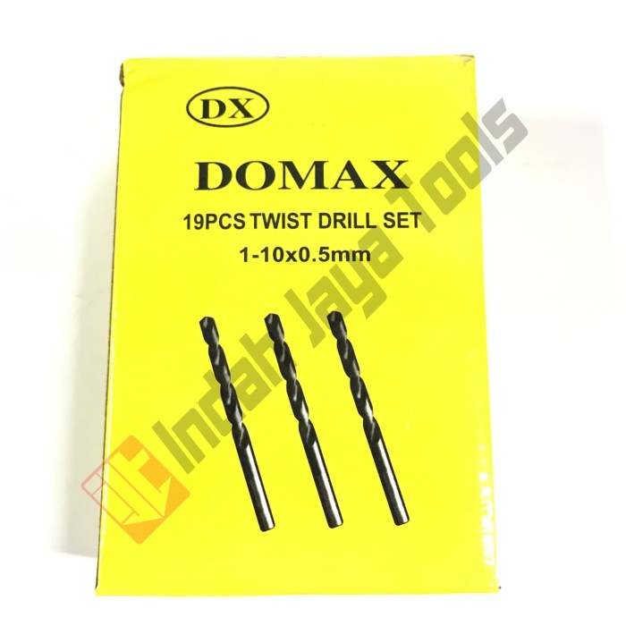 Jual Domax Taiwan Mata Bor Besi Set 19 Pcs 1- 10 Mm | Shopee Indonesia