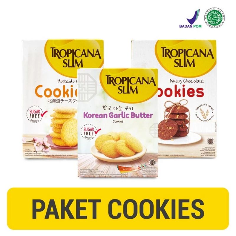 Jual PAKET COOKIES TROPICANA SLIM (Nutty Chocolate, Hokkaido cheese ...