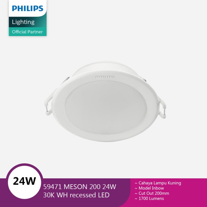 Jual Philips Downlight 59471 MESON 200 24W 30K WH Recessed LED Kuning ...