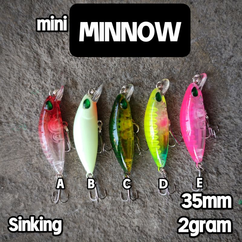 Jual umpan micro casting MINI MINNOW 35mm 2gram | Shopee Indonesia