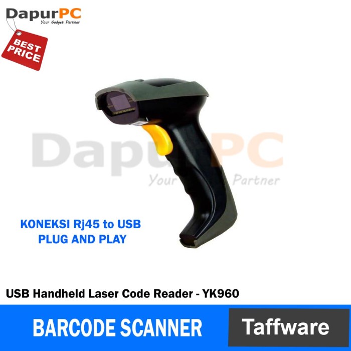 Jual Barcode Scanner Handheld Laser Code Reader RJ45 to USB terlaris ...