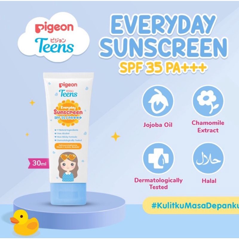 Jual PIGEON TEENS EVERYDAY SUNSCREEN SPF 35 PA+++ 30|ORIGINAL | Shopee ...