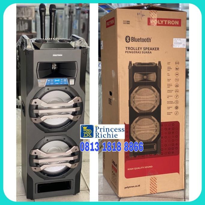 Jual Polytron speaker PTS 2K25 karaoke bluetooth Free 2 mic wireless ...