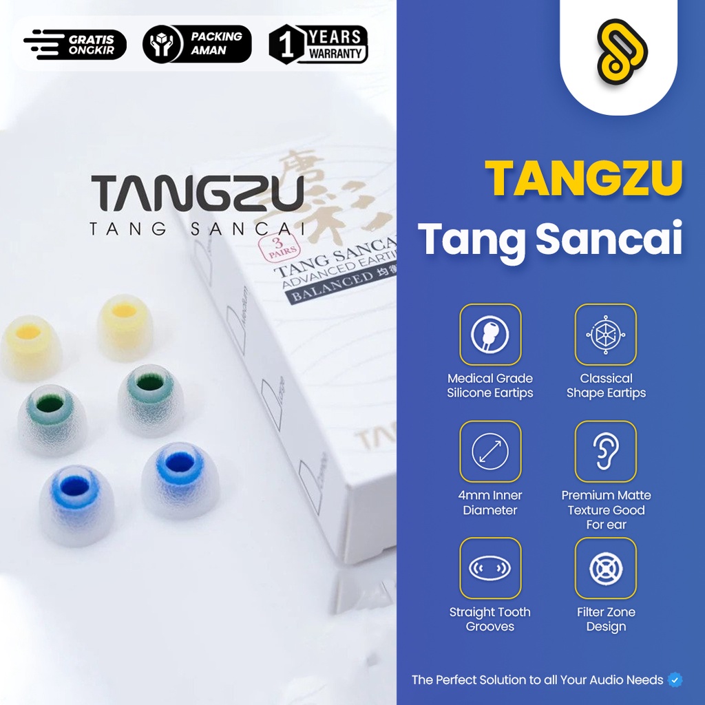 Jual Tangzu Tang Sancai Eartips Replacement for In Ear Monitor Earphone ...