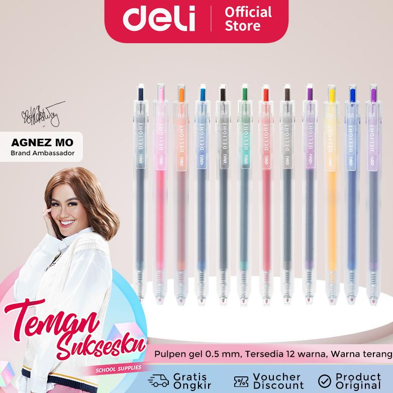 Jual Deli Gel Pen / Pulpen Gel 0.5 mm Berbagai Macam Warna EG118 ...