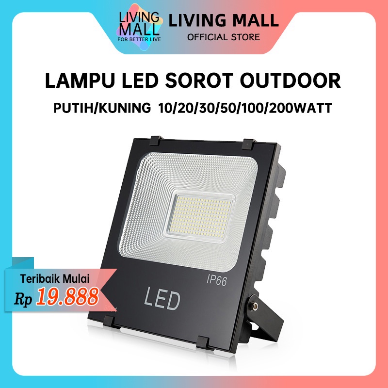Jual Lampu Sorot LED 10W-200W Cahaya Putih/Kuning / Lampu Tembak Flood Light / Merk Pancaran ...