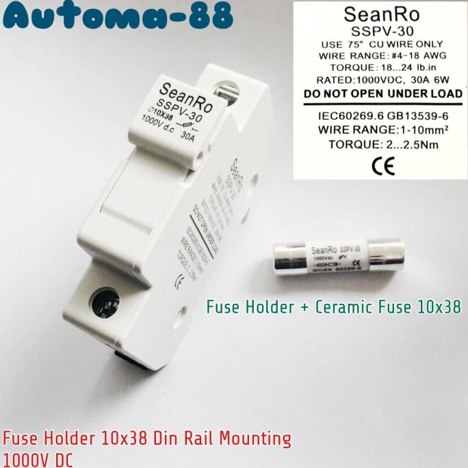 Jual PV Fuse Holder PLTS 10x38 DC 1000V 1P 2A 6A 10A 16A 25A 30A Solar Cell | Shopee Indonesia