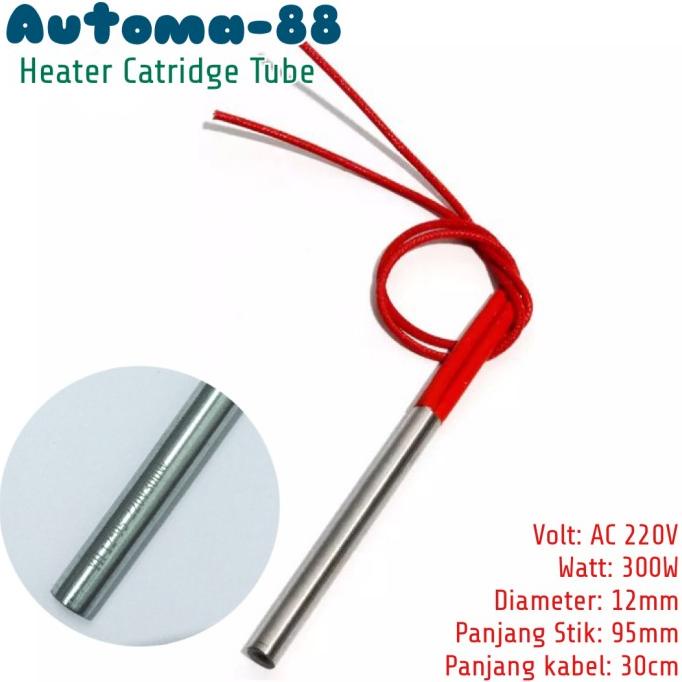 Jual Heater Catridge Pipa pemanas 95 mm (L) x 12 mm (D) Sealer 220V ...