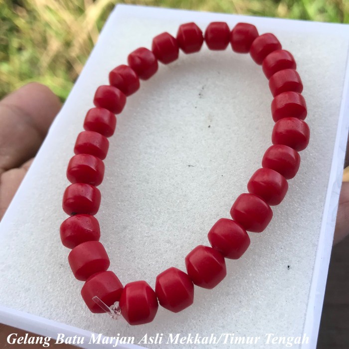 Jual Mei Gelang Batu Marjan Merah Asli Mekkah Langka 03 | Shopee Indonesia