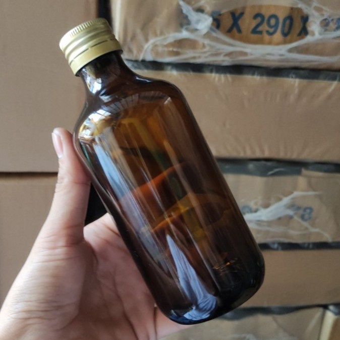 Jual Botol Kaca Coklat/Botol Kopi 300Ml Tutup Alumunium Seng/Amber/Kosong | Shopee Indonesia