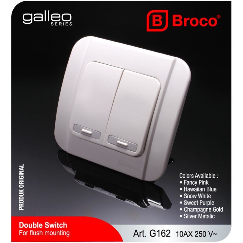 Jual Saklar Seri Broco / IB Seri Broco Galleo G162 / Double Switch ...