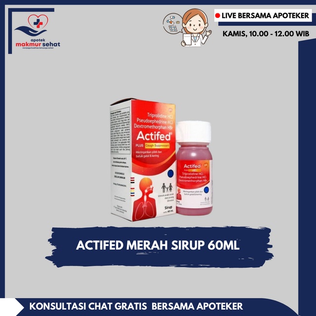 Jual ACTIFED MERAH SYRUP 60 ML | Shopee Indonesia