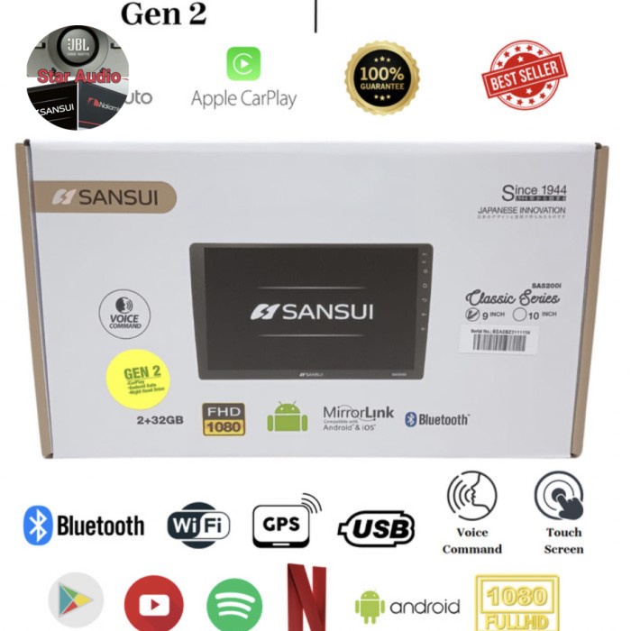 Jual Headunit Android Sansui Classic Gen 2 2 32gb Tv Mobil Bonus Kamera