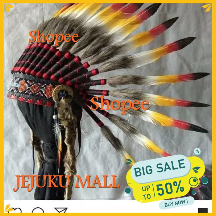 Jual TOPI INDIAN / TOPI SUKU INDIAN WARBONNET BAHAN BERKELAS!! | Shopee ...