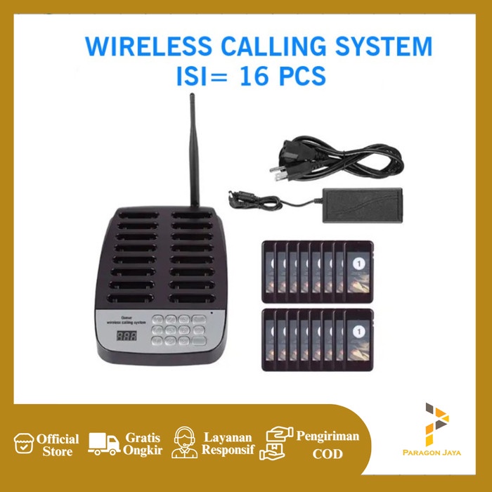 Jual Calling System Wireless Bell Alat Pemanggil Antrian Restoran 16 ...