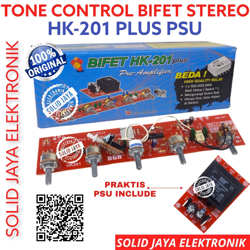 Jual KIT TONE CONTROL BIFET HK-201 STEREO PLUS PSU TRAFO REGULATOR BI FET BI-FET HK 201 HK201 ...