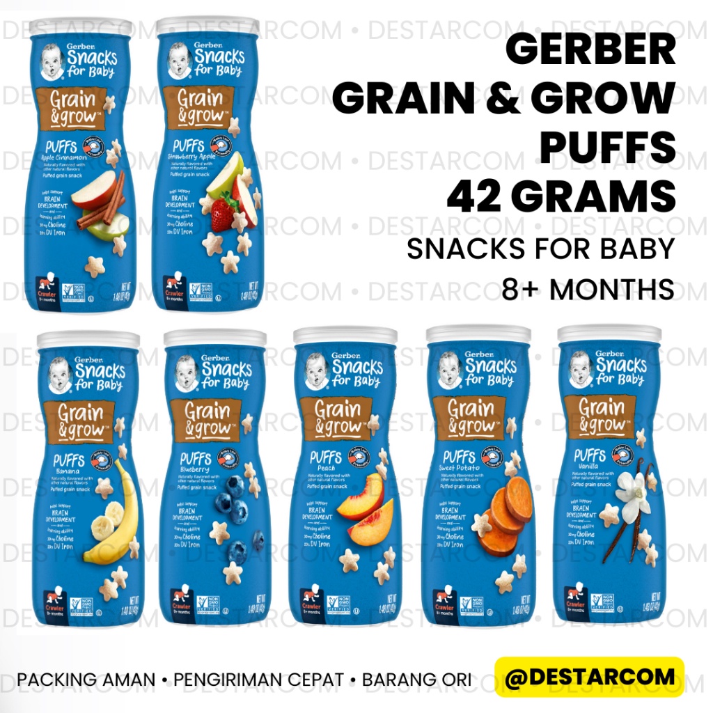 Jual Gerber Sna Snas For Baby Grain & Grow Puffs Puffed Grain Sna 8 ...