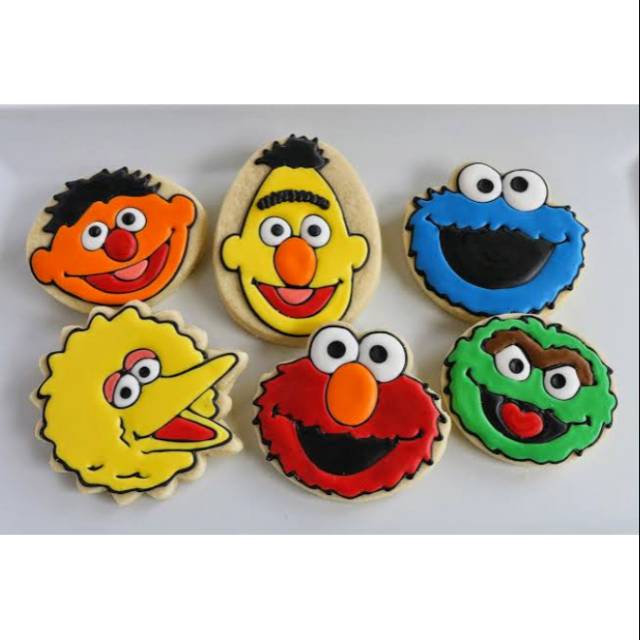 Jual Ihanalicious Butter Cookies Tema Sesame Street (Kukis Hias Kter ...