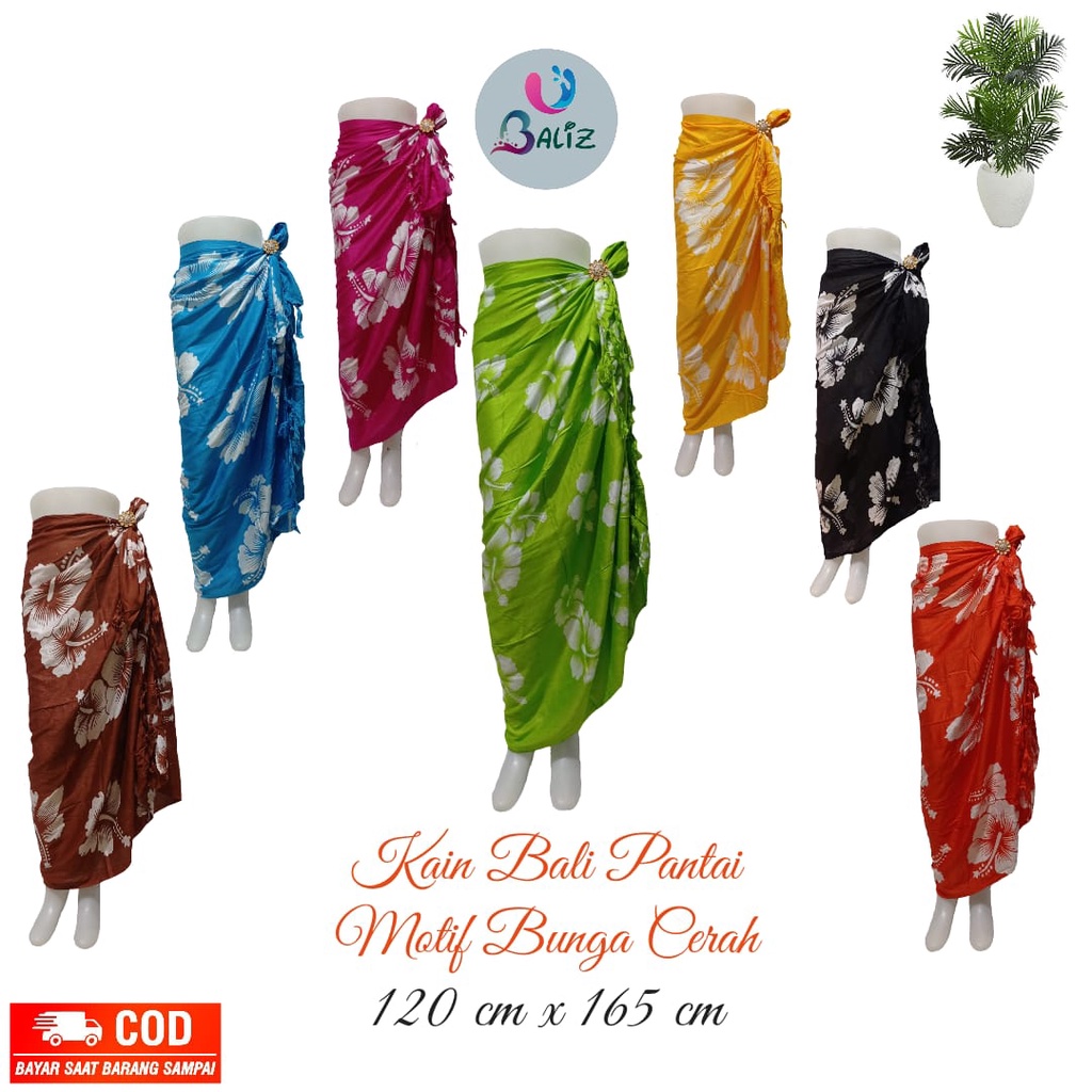 Jual KAIN PANTAI BALI CORAK SARI SARI BUNGA KAIN BALI MURAH/KAIN BALI ...