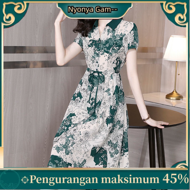 Jual Nyonya Gam Gaun Bunga Populer Tahun Ini 2022 Musim Panas Baru ...