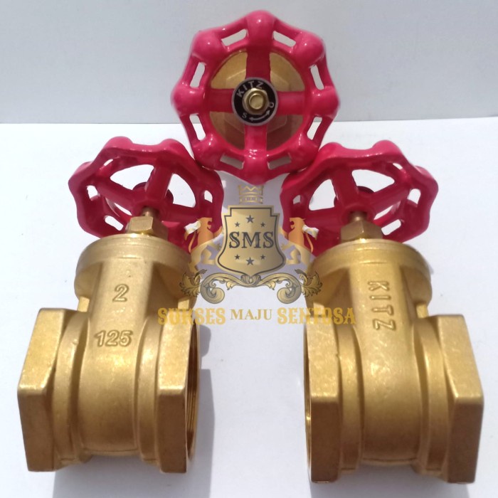 Jual GATE VALVE KUNINGAN KITZ 2" / STOP KRAN PUTAR 2 INCH BRASS PROMO | Shopee Indonesia