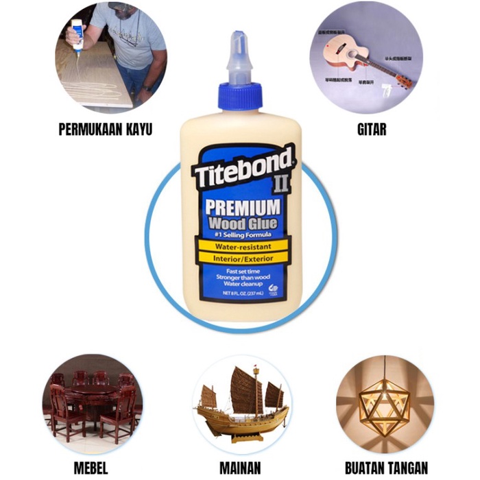 Jual Lem Kayu Titebond Ii, Lem Kayu Super Kuat Tahan Air Standar As ...