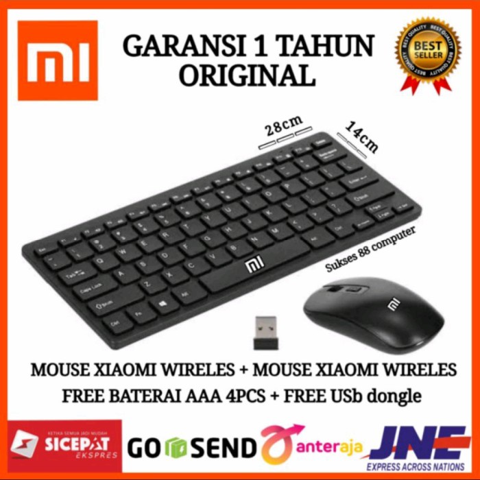 Jual PAKET KEYBOARD WIRELESS + MOUSE WIRELESS COMBO SET XIAOMI MI ...