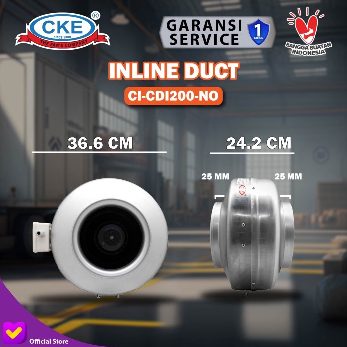 Jual NEW SERIES DUCT INLINE CKE CI-CDI200 8 INCH INLINE FAN DUCT FAN ...